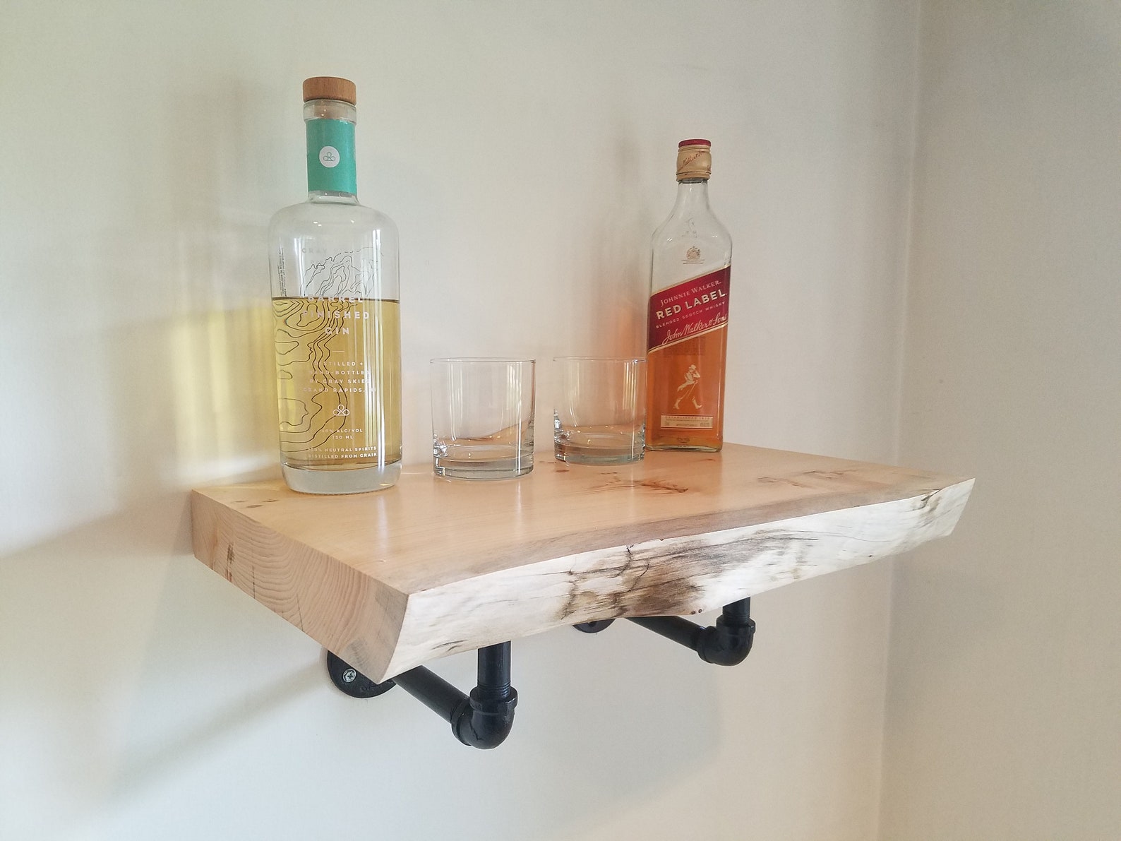Small Space Live Edge Pine Shelf - Etsy