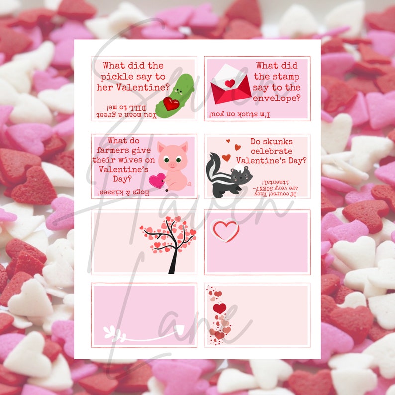 Valentine’s Day Printable Lunch Box Notes for Kids, Lunchbox Jokes ...