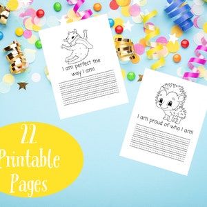 Printable Daily Affirmation Coloring Copywork Pages for Kids ...