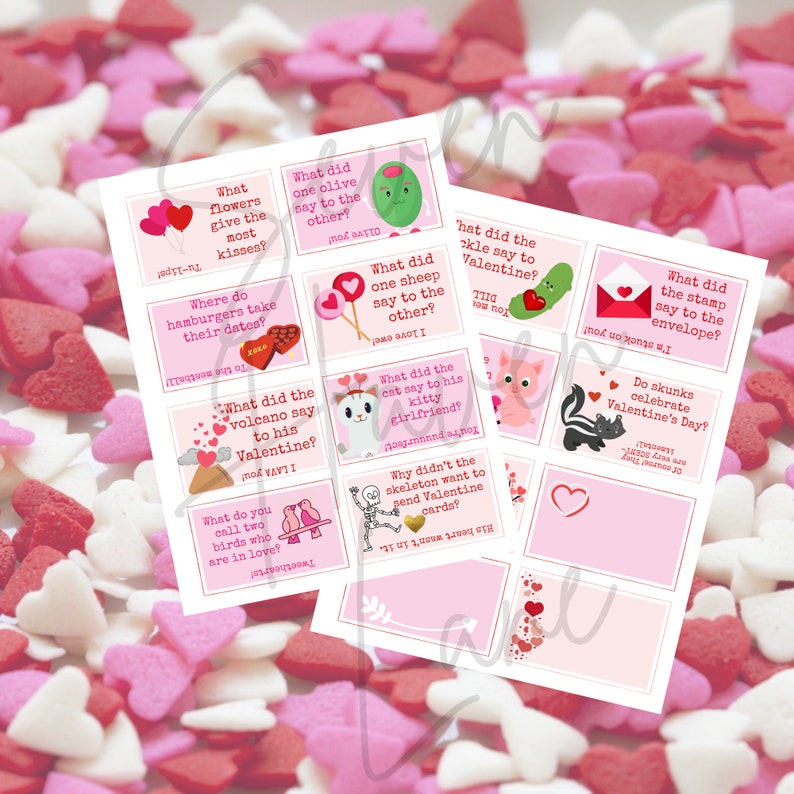 Valentine’s Day Printable Lunch Box Notes for Kids, Lunchbox Jokes ...