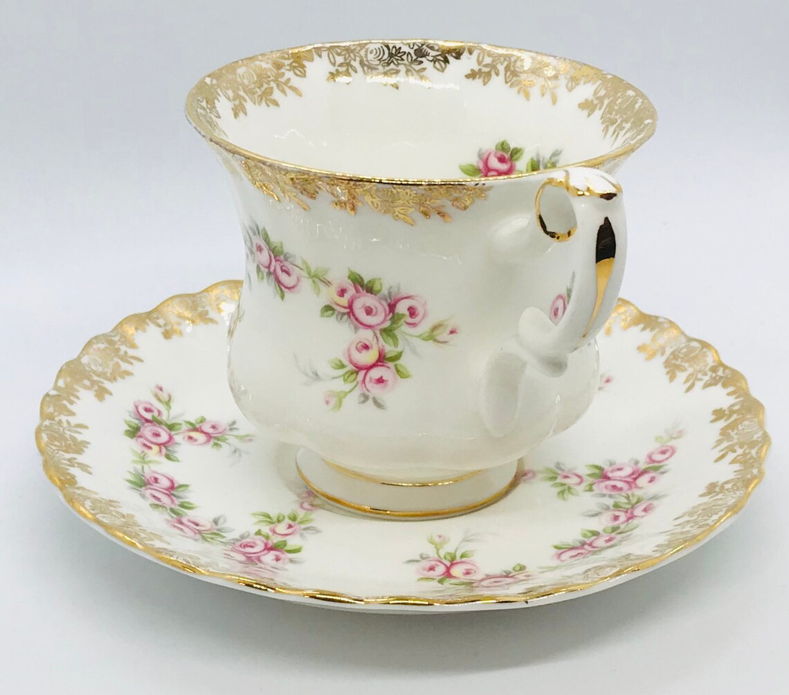 Pretty in Pink-Royal Albert Dimity Rose Small Teacup and | Etsy