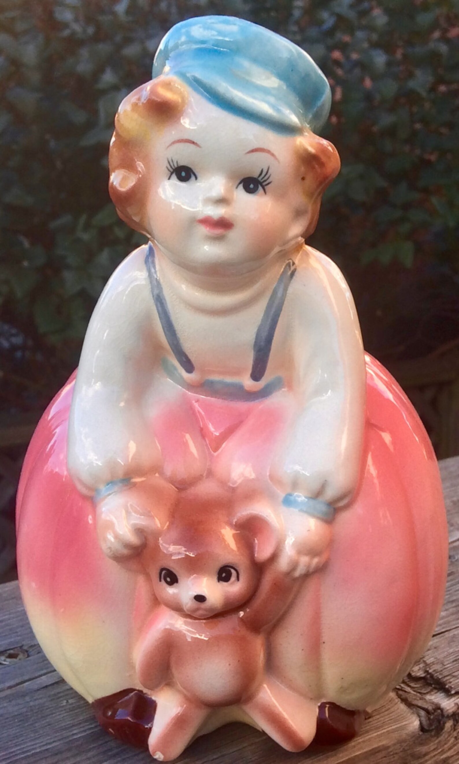 Pretty in Pink-Vintage China Statue Planter | Etsy