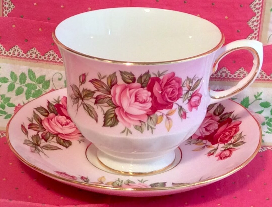 Pretty in Pink-queen Anne Teacup and Saucer - Etsy