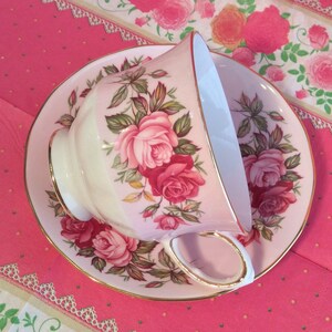 Pretty in Pink-queen Anne Teacup and Saucer - Etsy