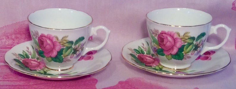 Pretty in Pink Royal Stuart Teacup and Saucer | Etsy
