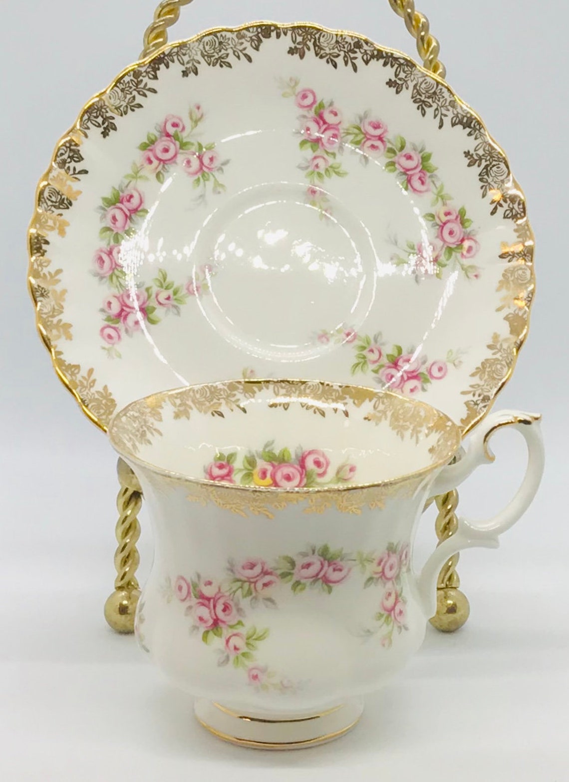 Pretty in Pink-Royal Albert Dimity Rose Small Teacup and | Etsy