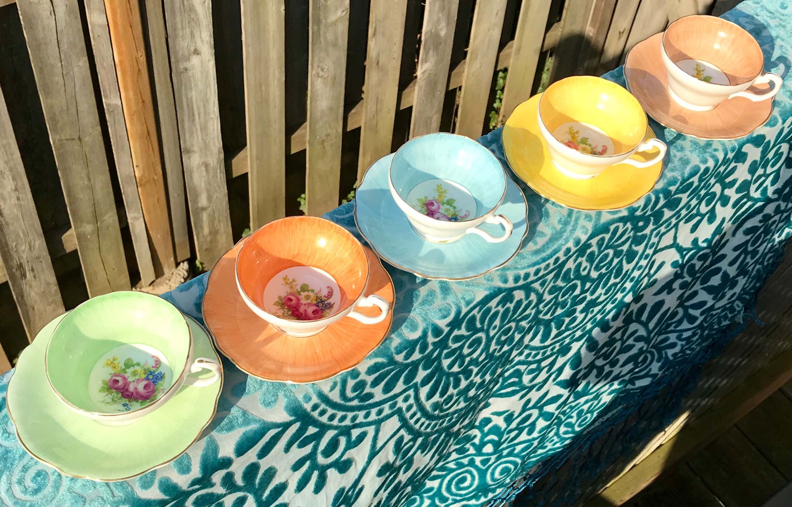 Pretty in Pink-Foley China Teacup and Saucer V2404 | Etsy