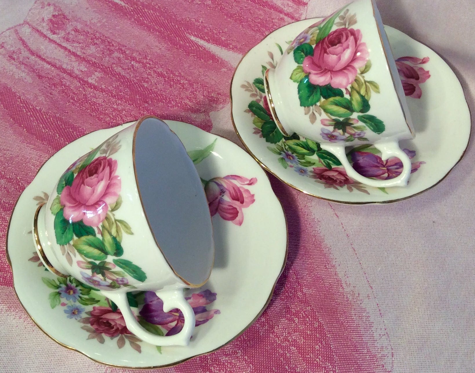 Pretty in Pink Royal Stuart Teacup and Saucer | Etsy