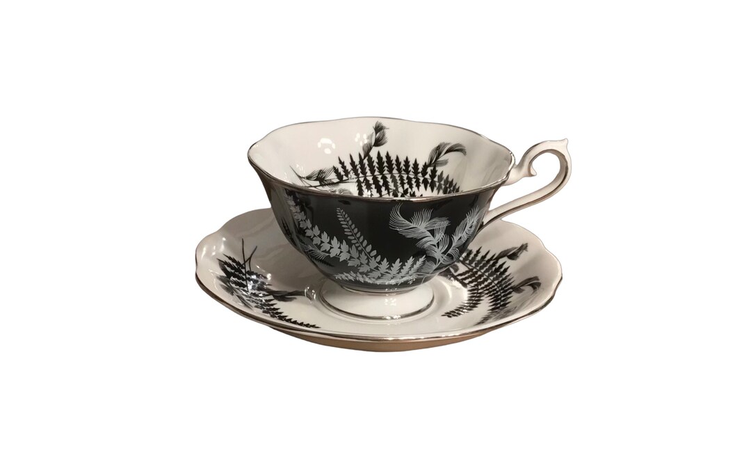 Rare Avon Shaped Royal Albert Black and Night White and Day 1950s ...