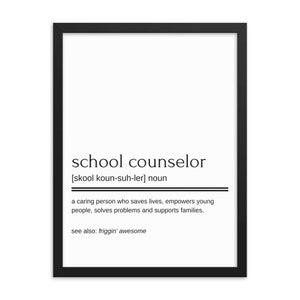 School Counselor Poster, Digital Download Motivational Gift Dictionary ...