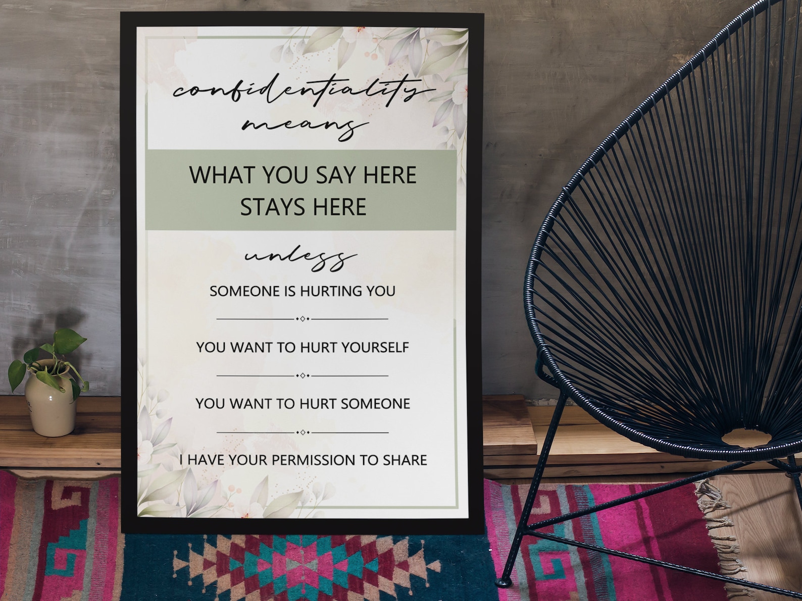 CONFIDENTIALITY OFFICE POSTER Matte Poster School Counselor - Etsy