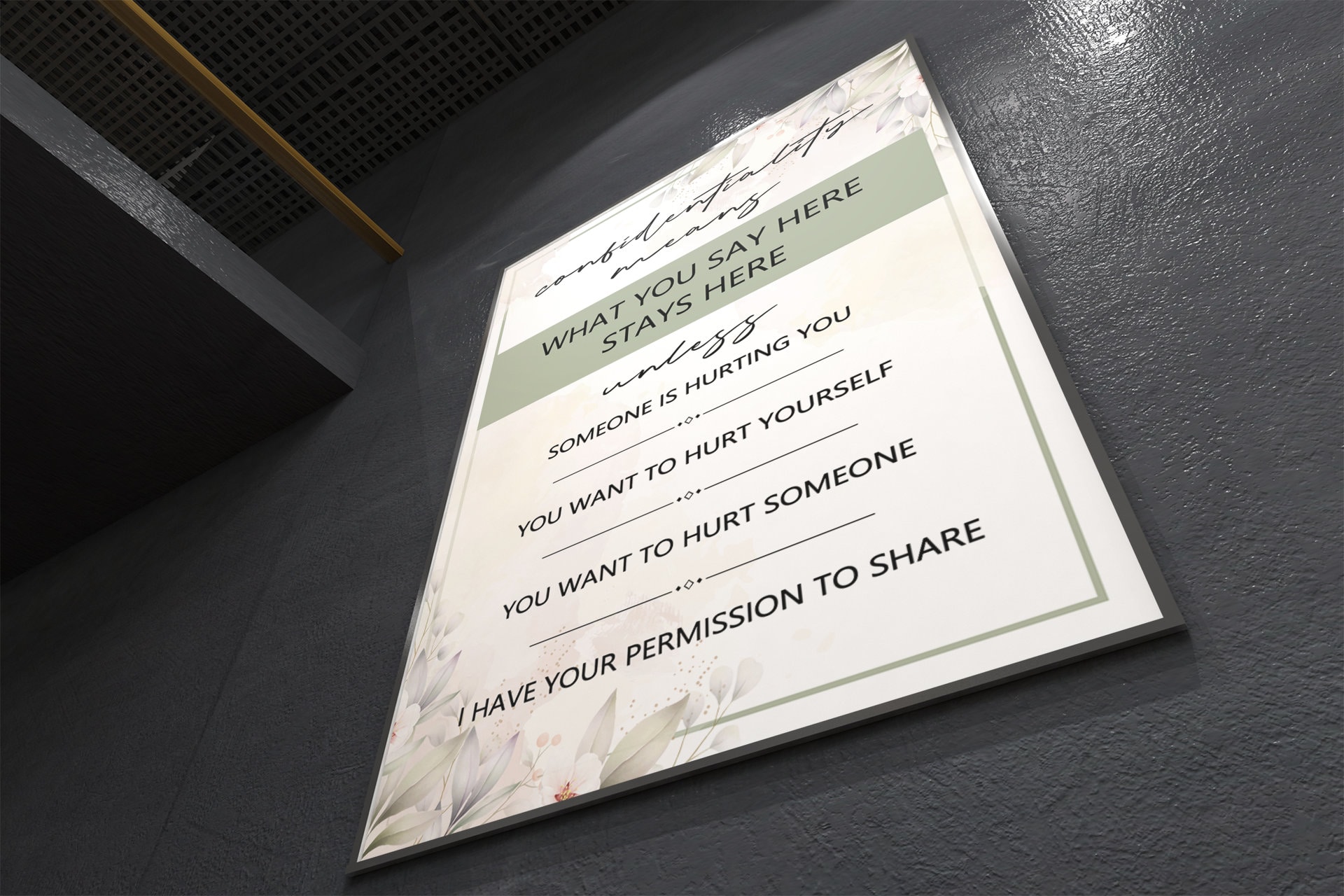 CONFIDENTIALITY OFFICE POSTER Matte Poster School Counselor - Etsy