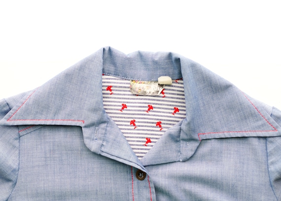 Vintage 1970s Blue Shirt by Russ Togs | Small / Mediu… - Gem