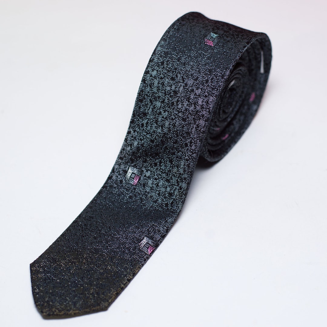 Vintage 1980s Dark Gray Skinny Necktie | 80s New Wave - Etsy