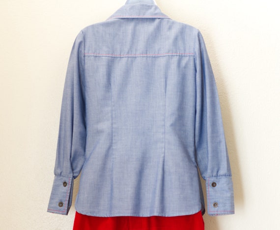 Vintage 1970s Blue Shirt by Russ Togs | Small / Mediu… - Gem