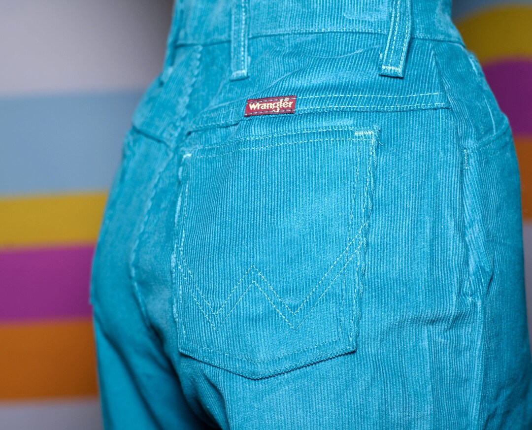 Rare Vintage 70s/80s NOS Teal Wrangler Cords | Small/medium | 12 - Etsy