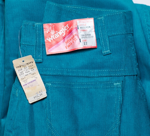 Rare Vintage 70s/80s NOS Teal Wrangler Cords | Small/… - Gem