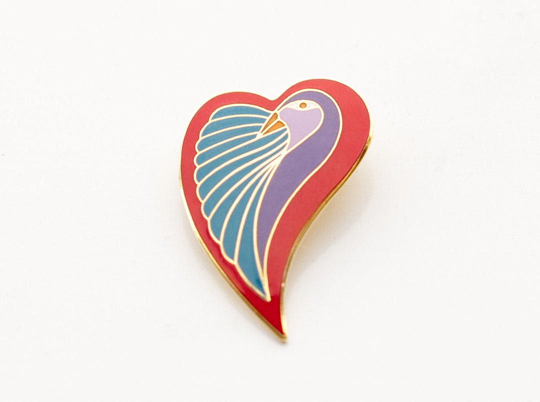 Vintage Laurel Burch Colombe Coeur Broche Broche - Etsy France