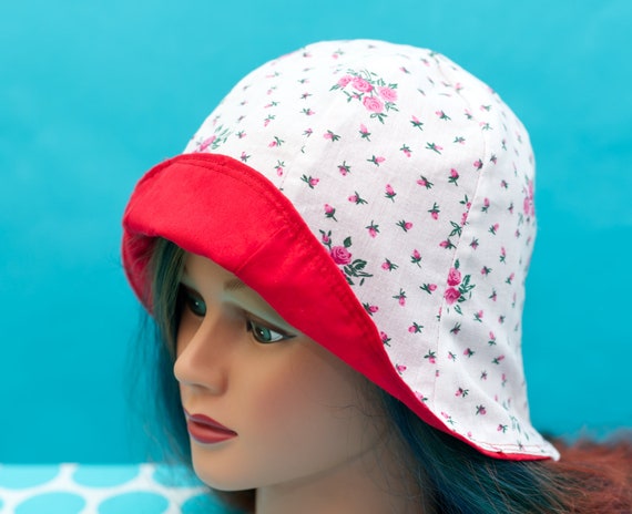 Vintage Rose Print Fabric Bucket Hat | Small - Gem