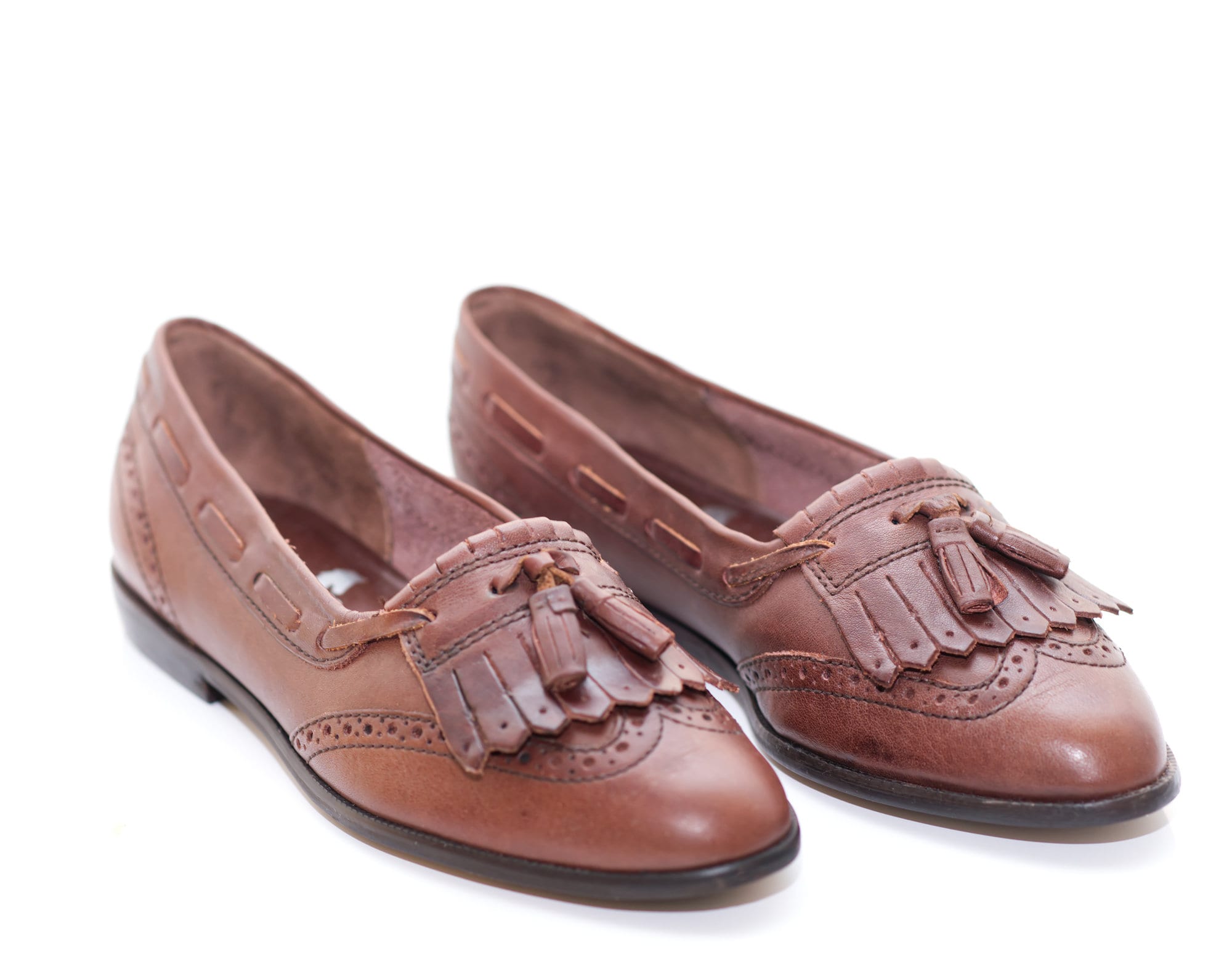 Vintage 1980s Brown Tassel Flats Shoes | Size 5 1/2 - Etsy