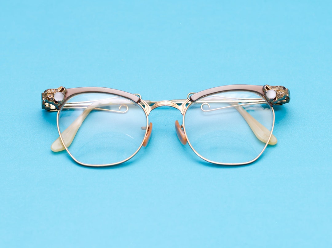 Vintage RARE 40s/50s Eyeglasses Gold Filled Browline Glasses 1/10 12k ...
