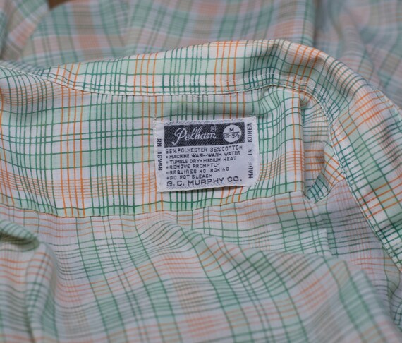 Vintage 1970s Plaid Long Collar Shirt | Medium | 20 - Gem