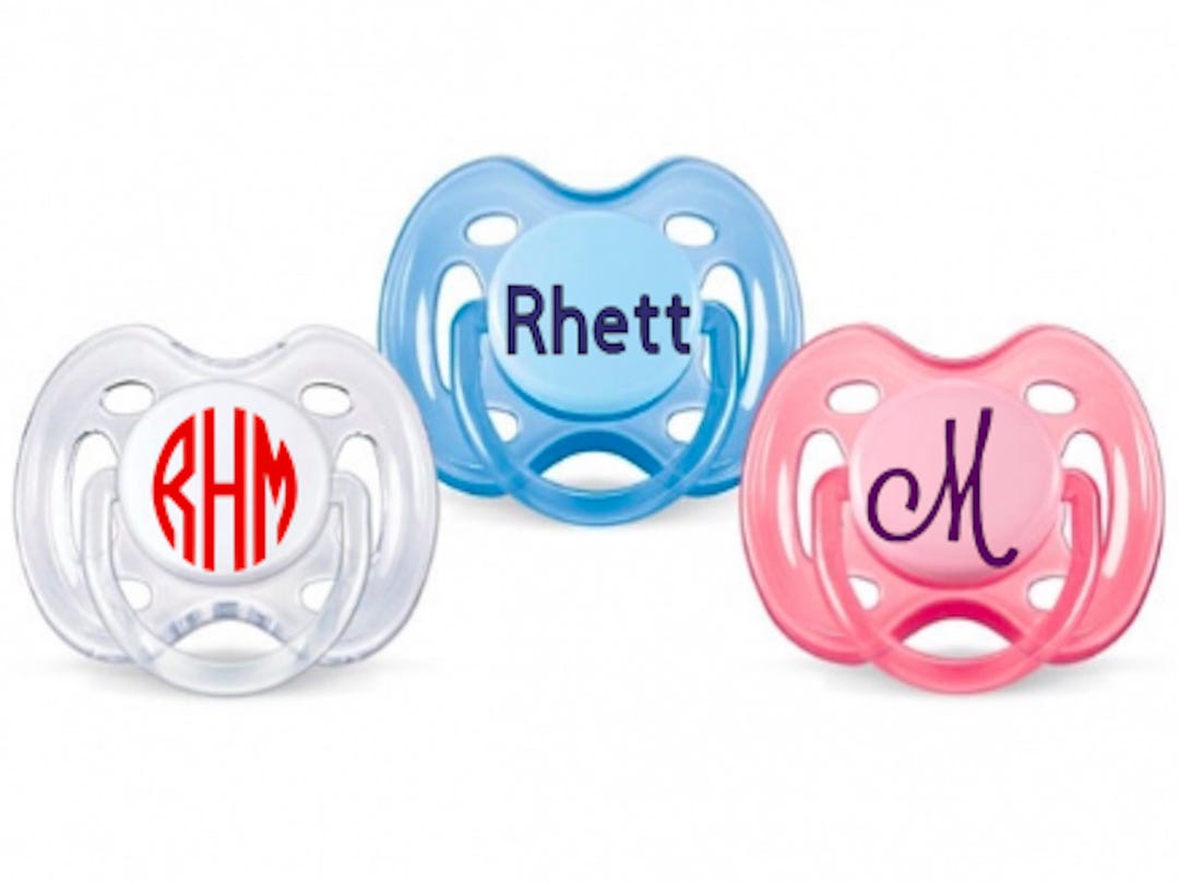 Pacifier Monogram Decals, Set of 5, Pacifier Labels, Monogram Decal ...