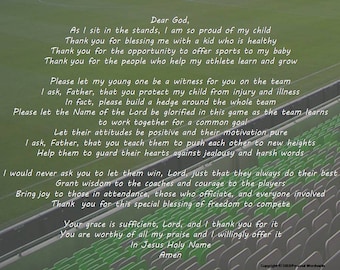 Christian Pre-Game Football Prayer Print Digital Download | Etsy