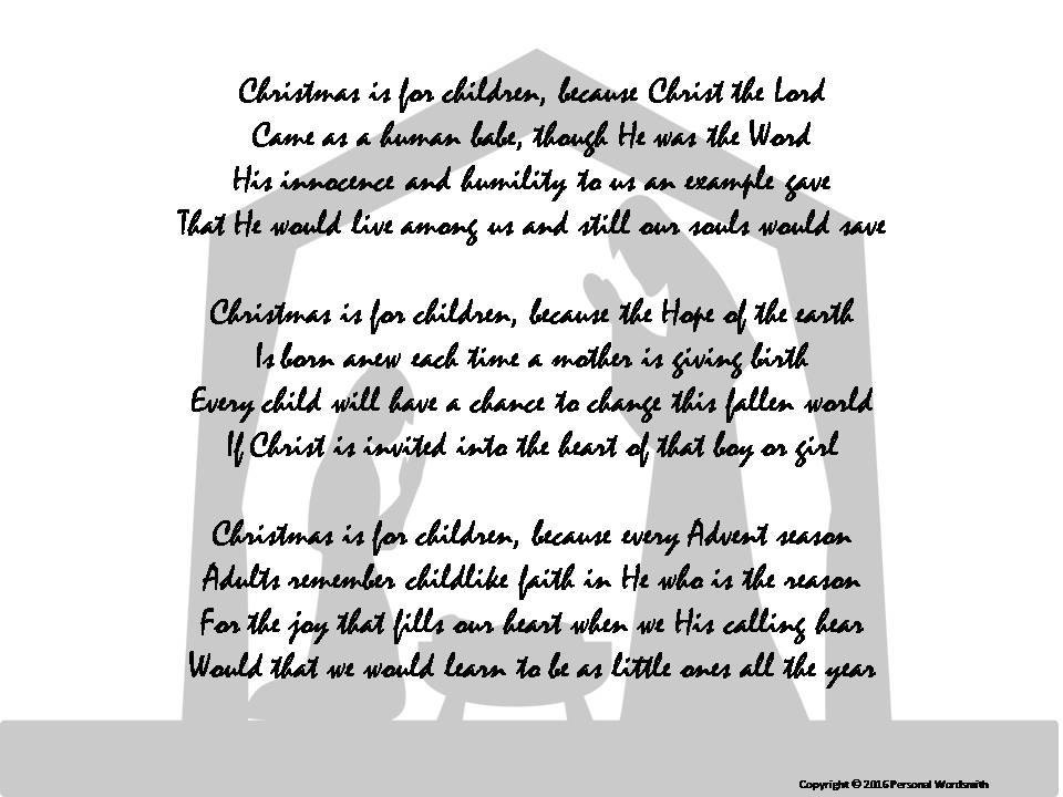 Nativity Poem Digital Print, Downloadable Christmas Poetry, Poem for ...