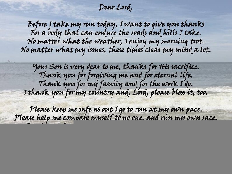 Runner's Prayer Digital Print, Christian Runners Poem Download, Prayer ...