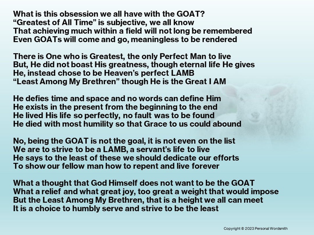 Strive to Be a LAMB Instant Download, I Don't Want to Be A GOAT Digital ...