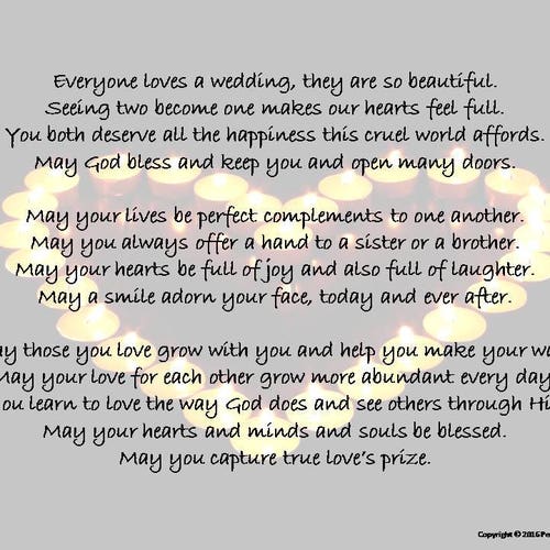 Wedding Poem Blessing Toast Digital Print Printable Marriage - Etsy UK