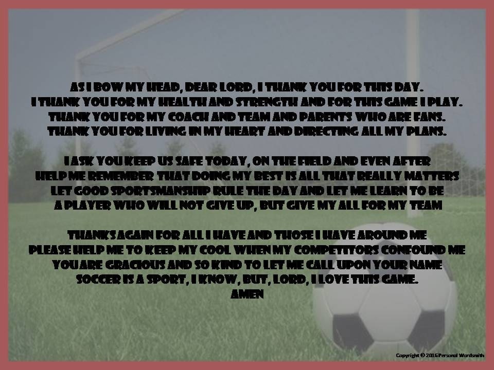 Soccer Prayer Digital Print, Athlete's Prayer Download, Soccer Poem ...