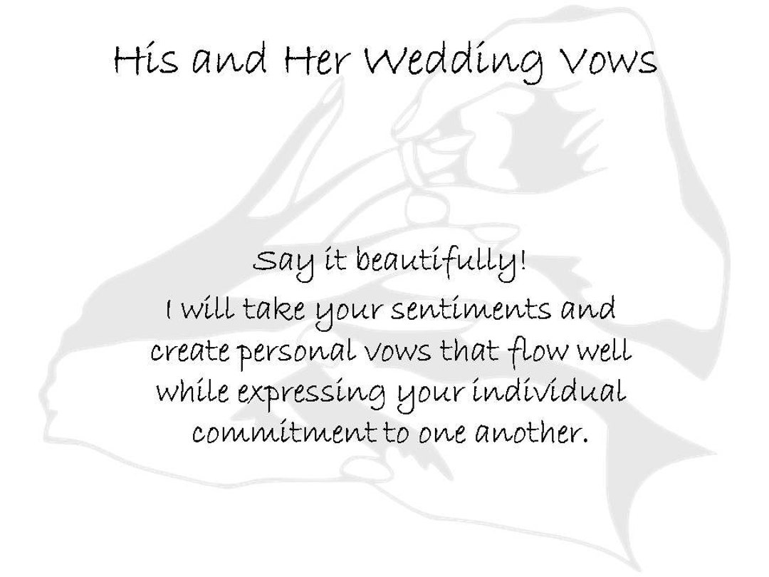 His and Her Wedding Vows Editor, Help With Nuptial Ceremony, Bride and ...