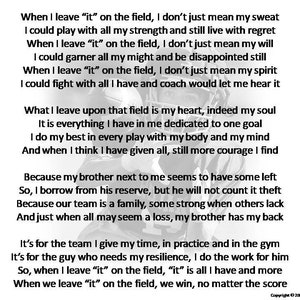 Leave It on the Field Poem, Football Poem, Football Inspirational Poem ...