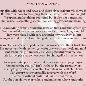 Christmas Poem Download, Wrapping Paper Christian Poetry, Reading for ...