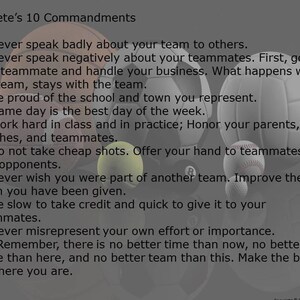 Ten Commandments for Athletes Digital Print, Downloadable Rules for ...