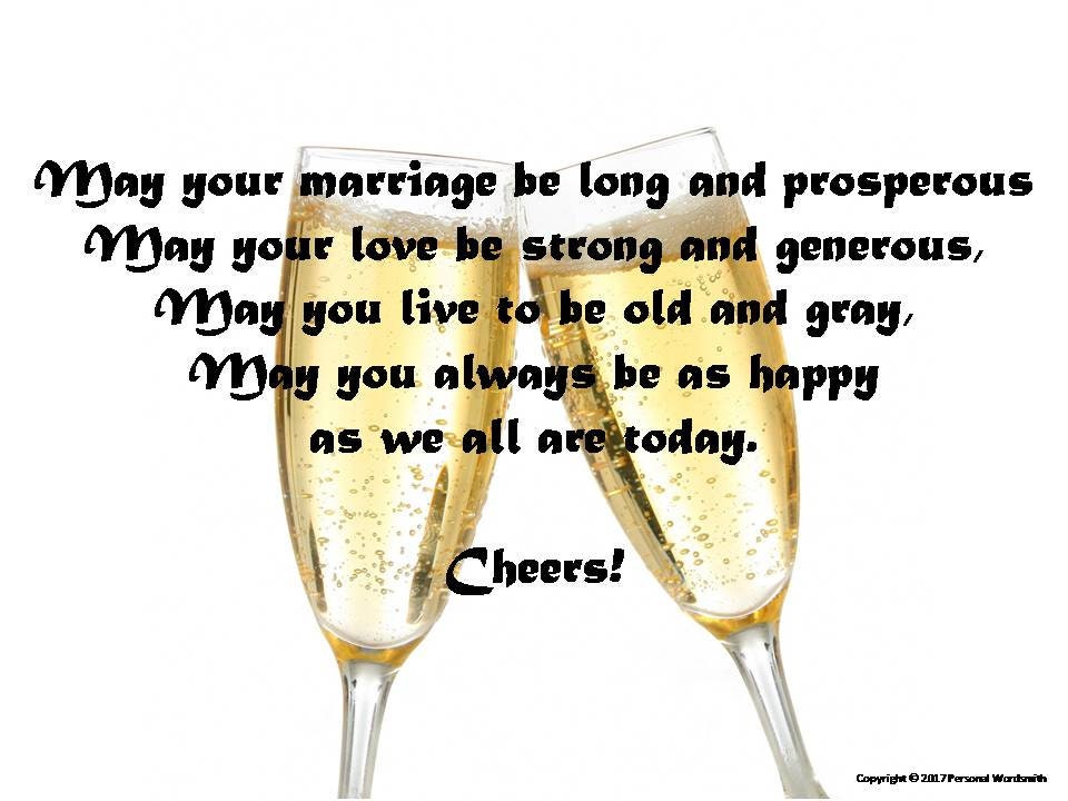 Simple Wedding Toast Print, Cheers to the Bride and Groom, Basic Toast ...