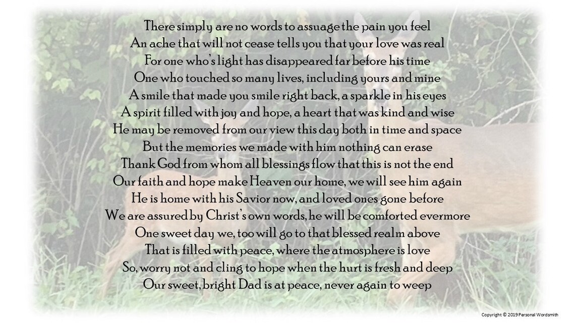 Celebration of Life Poetry Download, Funeral Poem Print, Eulogy Reading ...