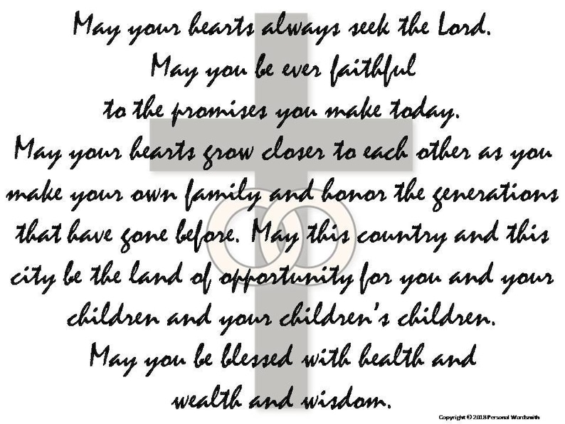 Christian Wedding Blessing Print, Biblical Marriage Blessing Download ...