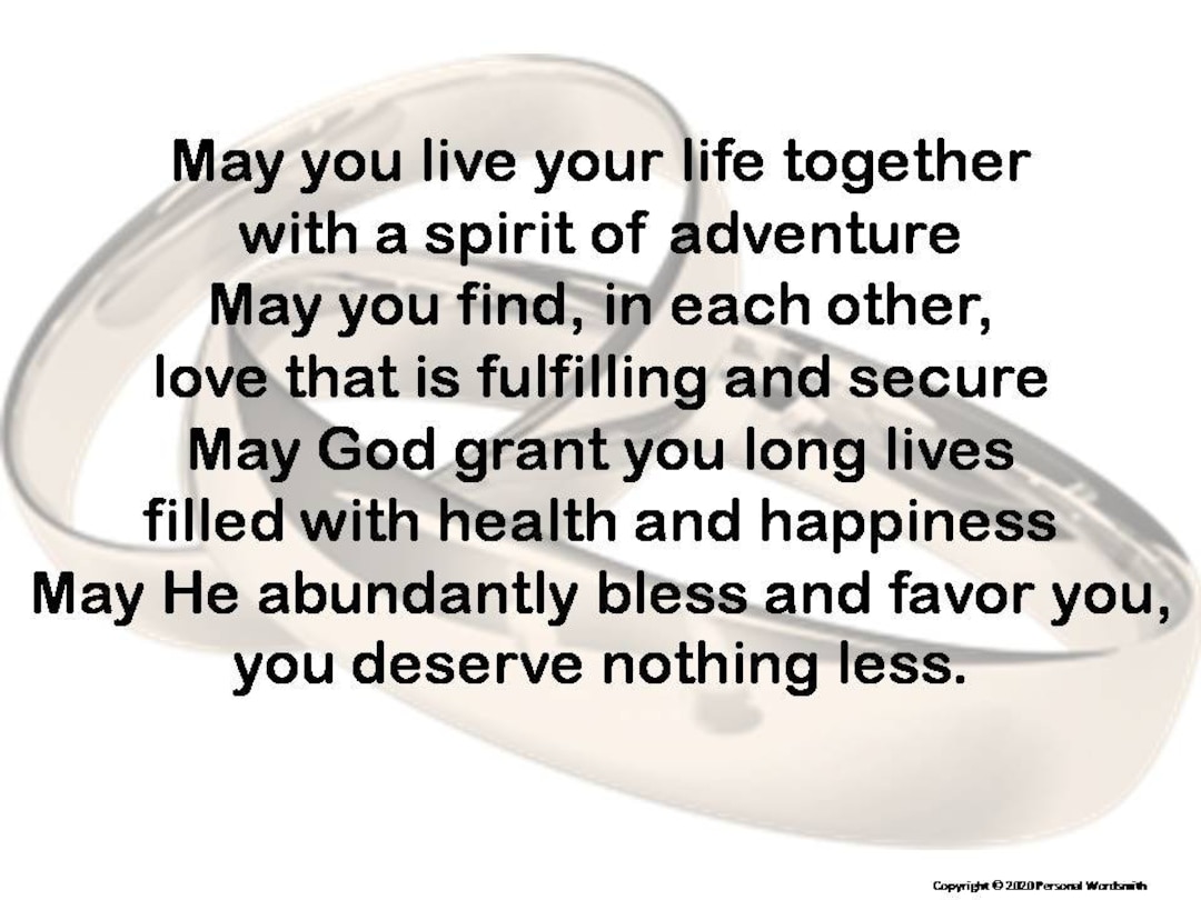 Christian Blessing for the Bride and Groom, Wedding Blessing Print ...