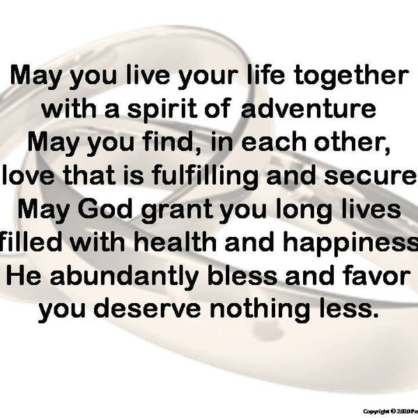 Wedding Toast Prayer - Etsy