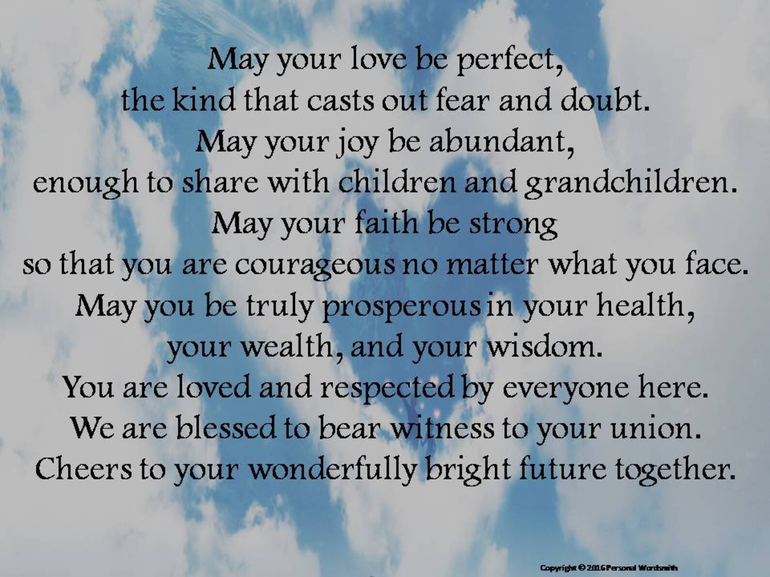Blessing for the Bride and Groom Digital Download, Printable Marriage ...