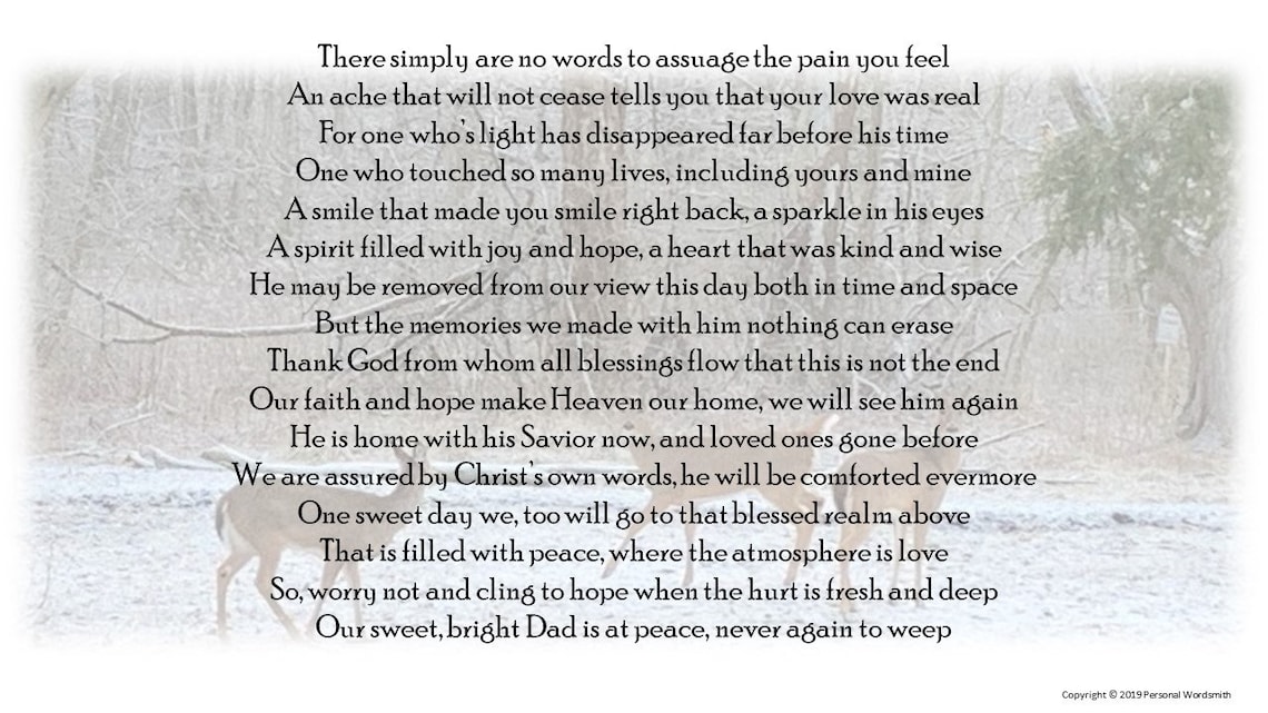 Celebration of Life Poetry Download, Funeral Poem Print, Eulogy Reading ...