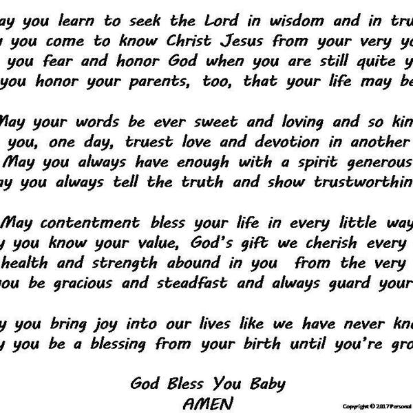 New Baby Blessing - Etsy