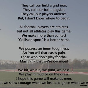 Football Players Poem Digital Download, Athletes Poem Photo Print ...
