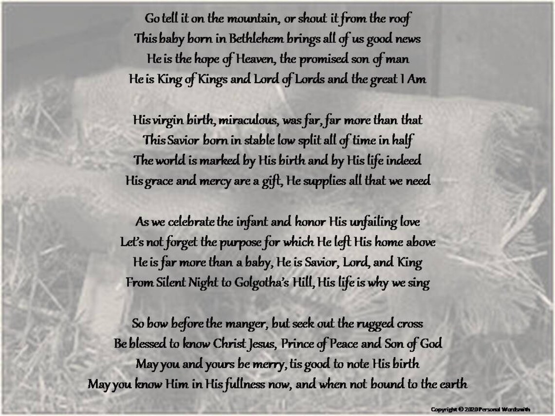 Christmas Poem Reading, Christian Birth of Christ Poetry, Gospel Story ...
