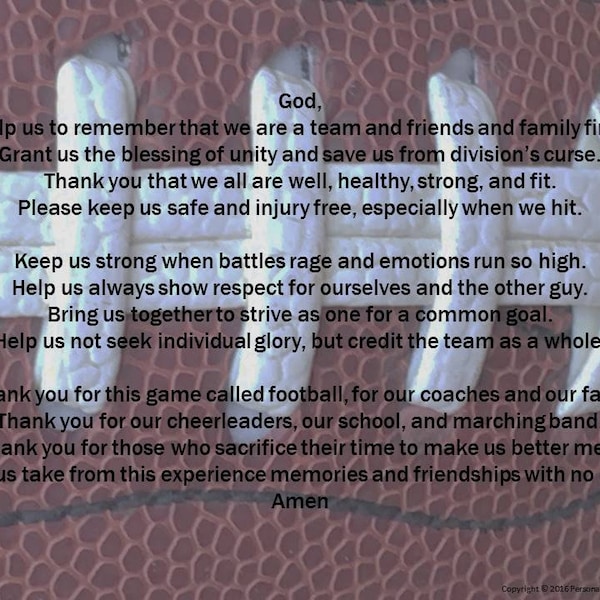 Football Prayer - Etsy