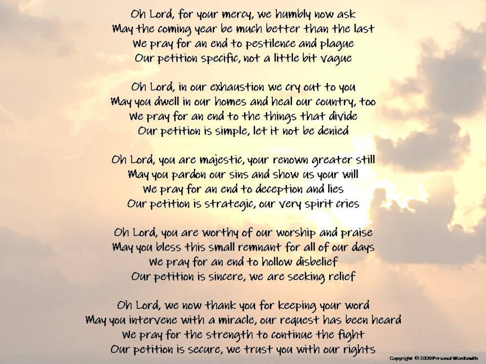 New Year's Prayer Print, Hope for 2021 Poem, Christian Prayer for 2020 ...