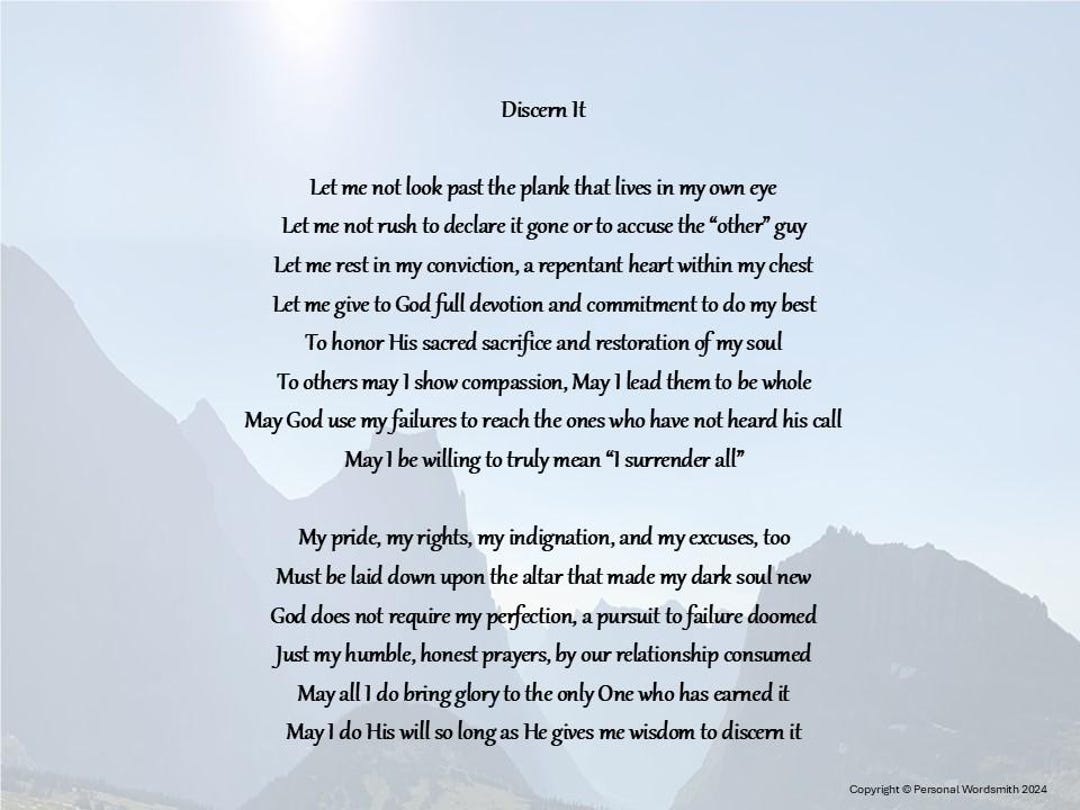 Discern It A Poem by Personal Wordsmith, Christian Poetry, Will of God ...